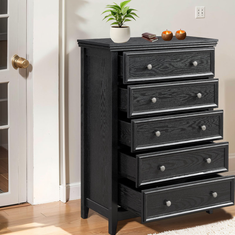 Small dark wood chest of drawers store